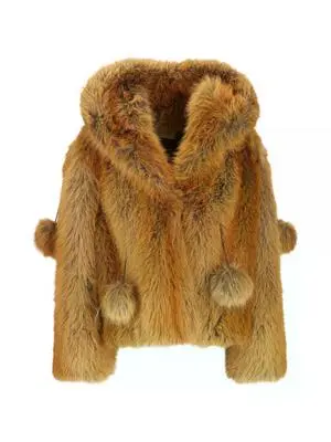 UNCOMMON Hooded Faux Fur Jacket - Brown