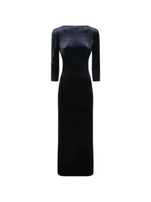 Giorgio Armani Twist-detail Open-back Midi Dress - Blue
