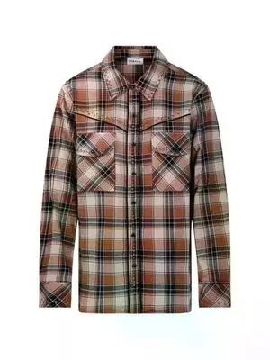 P.a.r.o.s.h Stud-embellished Checked Shirt - Brown
