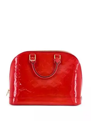 LOUIS VUITTON Alma Handbag Monogram Vernis Pm Satchel - Red