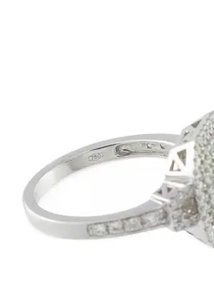 LB EXCLUSIVE 18k White Gold Diamond Halo Ring