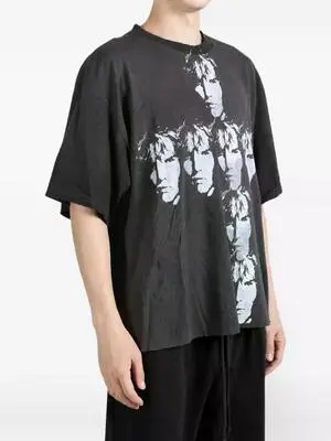 SAITOS Wormhole Graphic-print Distressed T-shirt