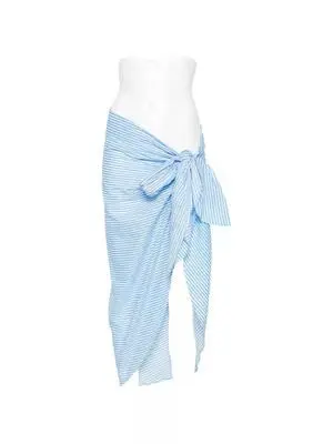 THE FRANKIE SHOP Thira Striped Wrap-style Skirt - Blue