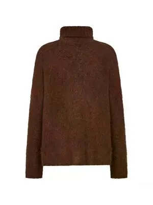 UMA WANG Brushed Texture Wrap-effect Turtleneck Sweater