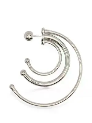 PANCONESI Pierced Solar Triple-hoop Earrings - Silver