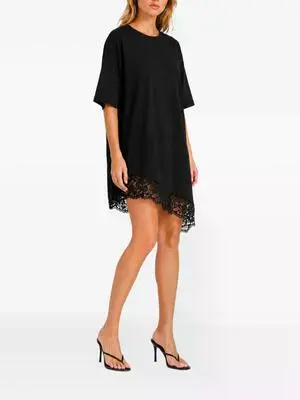 HAMZA Japan V2 Lace-trim Mini Dress - Black