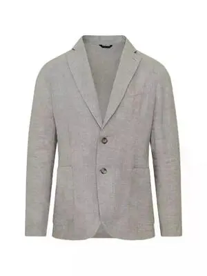 PATRICK ASSARAF Single-breasted Linen Chambray Blazer