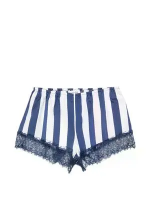 THE FRANKIE SHOP Milos Stripe Lace-trim Shorts - Blue