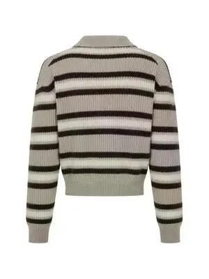 Brunello Cucinelli Striped Ribbed Cardigan - Grey