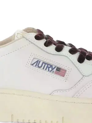 AUTRY Velvet-trim Leather Sneakers