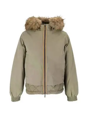 K-WAY Tosca Faux-fur Trim Puffer Jacket - Neutrals