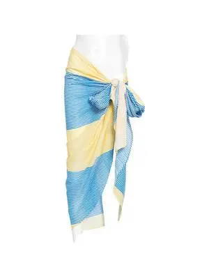 THE FRANKIE SHOP Thira Striped Wrap-style Skirt - Blue