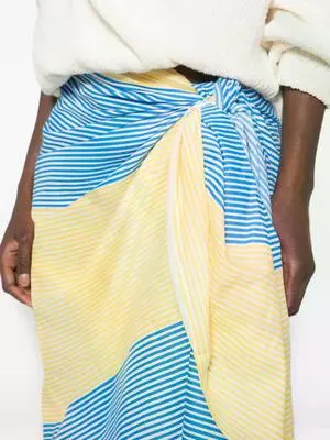 THE FRANKIE SHOP Thira Striped Wrap-style Skirt - Blue