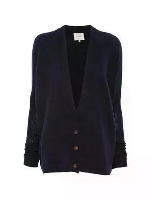 ALYSI Cashmere V-neck Cardigan - Blue