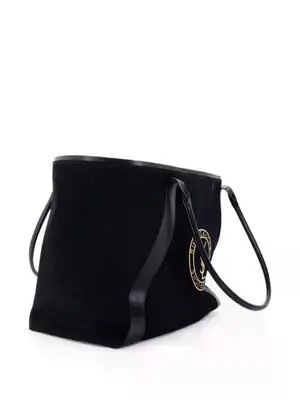 Saint Laurent Rive Gauche Open Embroidered Canvas Large Tote Bag