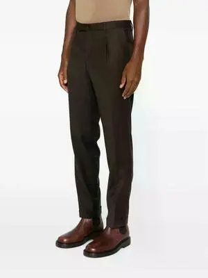 BRIGLIA 1949 Pleated-detail Turn-up Trousers - Brown