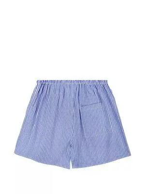 SPORTY & RICH Ny Crest Striped Shorts - Blue