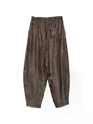 ALYSI Floral-print Silk Track Pants