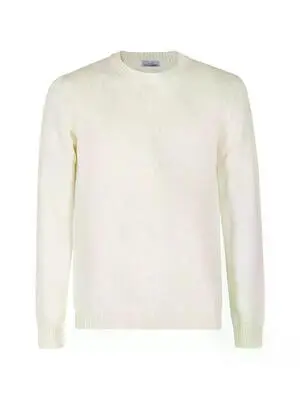 ROBERTO COLLINA Crew-neck Ribbed-trim Sweater - Neutrals