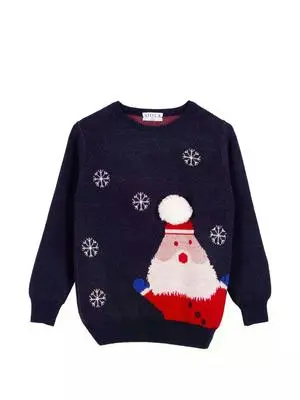 SIOLA Santa Claus Intarsia-knit Sweater - Blue