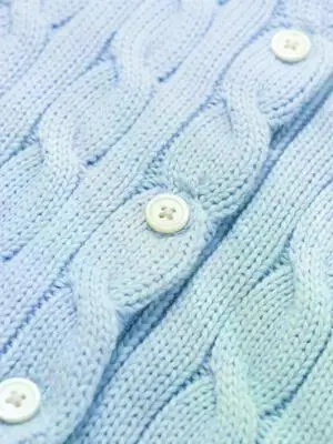 Polo Ralph Lauren Cable Knit Cotton Cardigan With Embroidered Logo