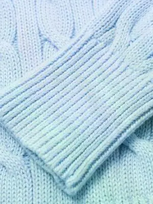 Polo Ralph Lauren Cable Knit Cotton Cardigan With Embroidered Logo