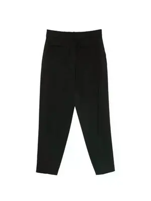 PT TORINO Pleated Tapered-leg Trousers - Black