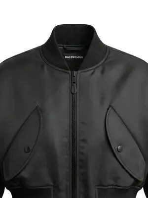 Balenciaga Cropped Bomber Jacket - Black