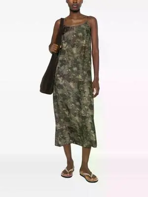 UMA WANG Anaya Floral-print Midi Dress - Green