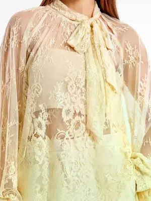 VICOLO Lace-panelled Pussy-bow Blouse