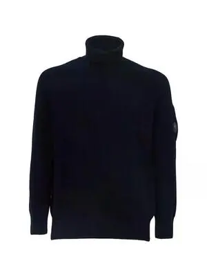 C.P. COMPANY Lens Turtleneck Sweater - Blue