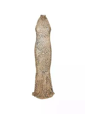 Norma Kamali Halterneck Fishtail Gown Maxi Dress