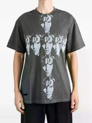 SAITOS Wormhole Distressed Graphic-print T-shirt