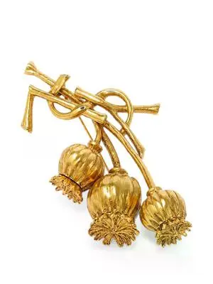 Saint Laurent Cassandre Poppy Brooch In Metal