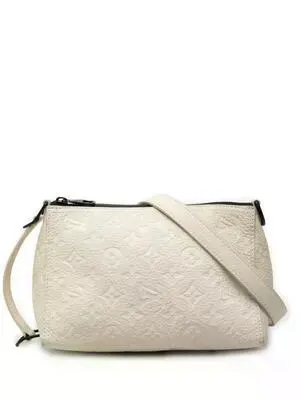 LOUIS VUITTON 2019 Monogram Empreinte Triangle Messenger Bag Satchel - White