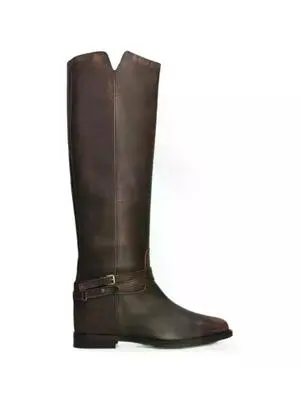 VIA ROMA 15 Buckle-strap Knee-high Boots - Brown