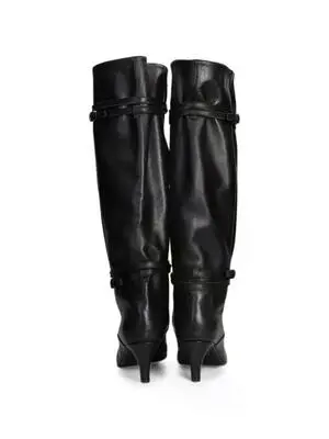 STRATEGIA SHOES Buckled Leather Knee-high Boots