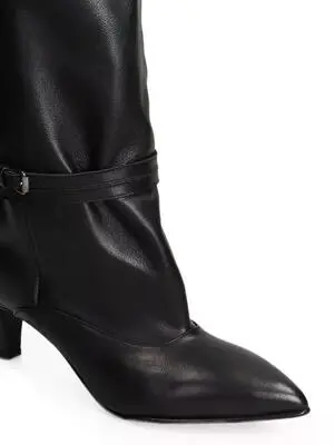 STRATEGIA SHOES Buckled Leather Knee-high Boots