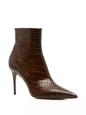 Paris Texas Vera Leather Ankle Boots - Brown
