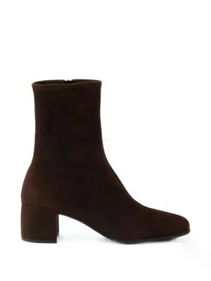 Prada Stretch Suede Booties Boots - Brown