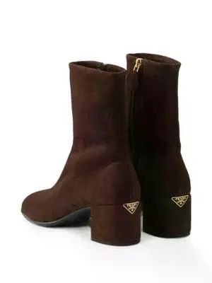 Prada Stretch Suede Booties Boots