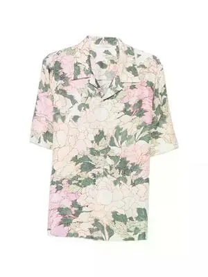 Givenchy Floral-print Short-sleeve Shirt - Neutrals