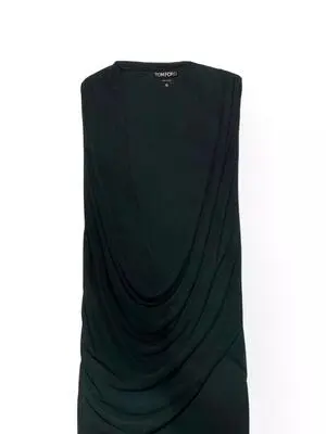 TOM FORD Crepe Jersey Asymmetric Draped Cocktail Dress