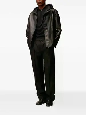 RETORI Hooded Leather Jacket - Black
