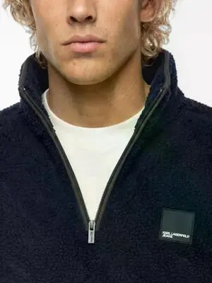Karl Lagerfeld Boxy Half-zip Fleece Sweater