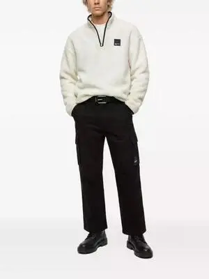 Karl Lagerfeld Half-zip Fleece Sweatshirt - White
