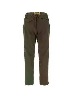 WHITE SAND Belted Elasticated-waist Chinos