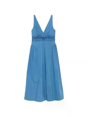 Posse Veda Crochet-trim Midi Dress - Blue