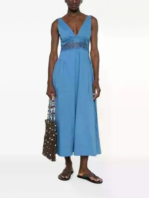 Posse Veda Crochet-trim Midi Dress