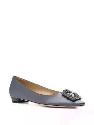 Manolo Blahnik Crystal-embellished Ballet Flats